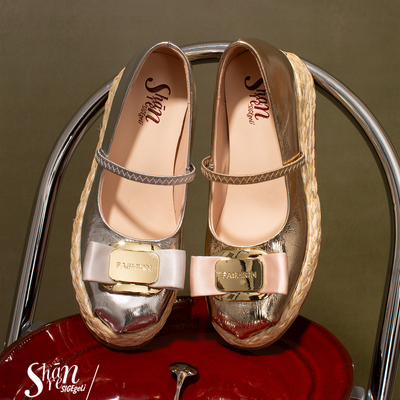 高级感蝴蝶结内增高玛丽珍鞋