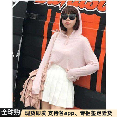 网红美国apparel露脐烧毁连帽衫