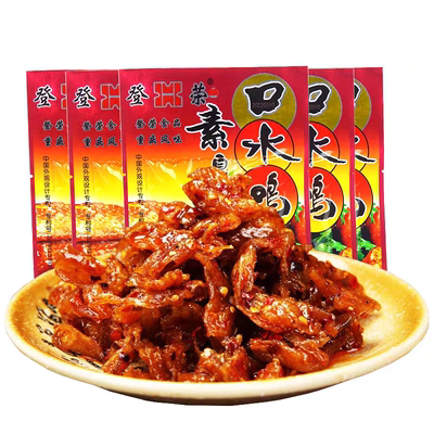 新品推荐登荣素口水鸡65g袋装大豆素食怀旧儿时零食辣条麻辣小吃