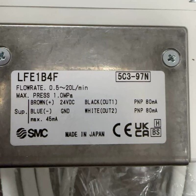 SMC流量计LFE1B4F全新正品，流量0.5-20L/mi--议价商品