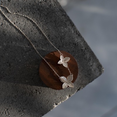 无尽夏绣球花纯银定制项链