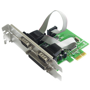 PCI-E并口卡LPT 串口卡COM 转接卡PCIE扩展卡1并2串WCH382L WIN10