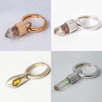 PARTSOFFOUR哑光纯银黄铜耳环