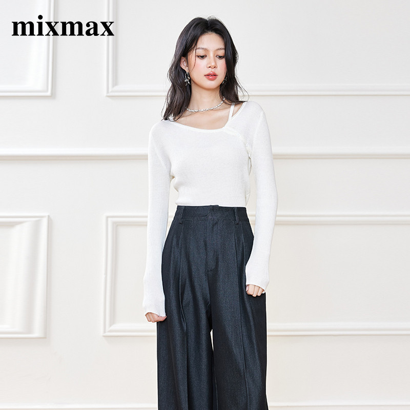 MIXMAX休闲百搭毛针织衫2025夏季新款气质时尚减龄显瘦
