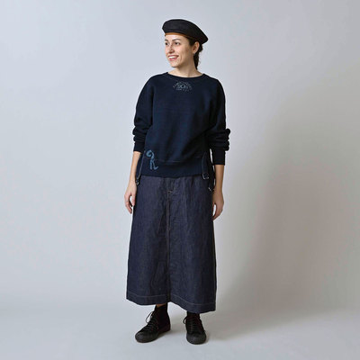 45R靛蓝画家裙牛仔长裙