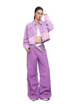 拓谷专柜正品2026早春新款时尚百搭显瘦渐变牛仔外套女潮牌c60113