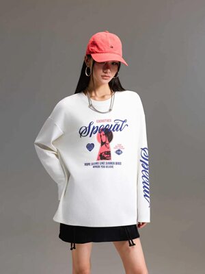 拓谷专柜正品2026秋季新款百搭宽松显瘦卡通图案长袖T恤女Q62128