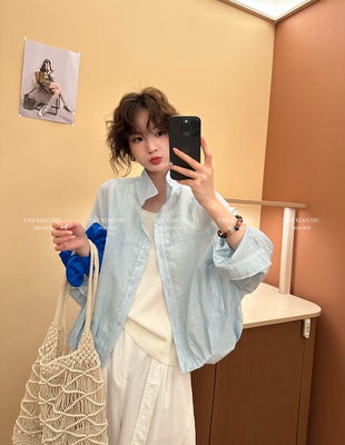 26055春夏新款韩版气质百搭休闲宽松百搭衬衫薄款防晒外套上衣女