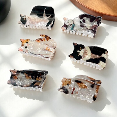 治愈系卡通小猫贝壳纹抓夹