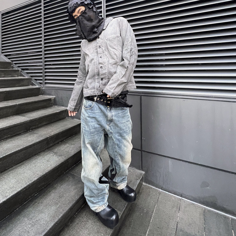 包邮CHAUNK先锋不对称立体剪裁扎染机能archive夹克男BBS潮新_虎窝淘