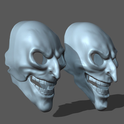 3d打印图纸模型素材数据小丑面具STL可穿戴F2007