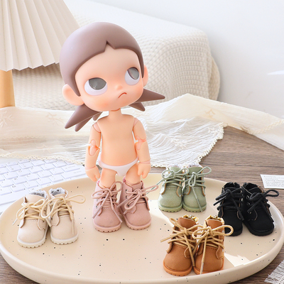 zsiga鞋子1/8嘎子姐姜饼人系带皮靴脖肯鞋娃娃皮鞋玩偶换装玩具鞋