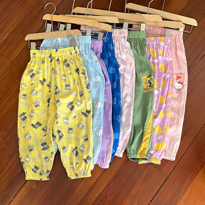 6021山母男女童防蚊裤人棉薄款柔软防螨裤子～～误差3cm左右