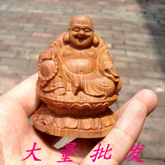 2016新款 澳洲檀香木雕弥勒佛,精美小巧