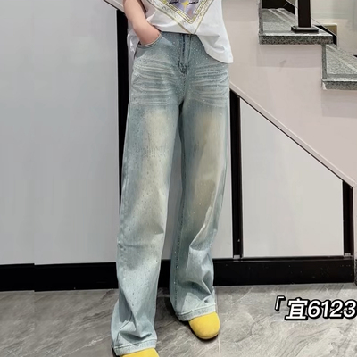 宜语析6123夏加大码牛仔裤女直筒
