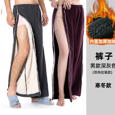 男女易穿脱病号服picc专用衣服厚绒护理裤卧床康复针灸骨折护理服
