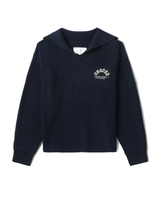 海军风文艺毛衣棉针织衫海军领