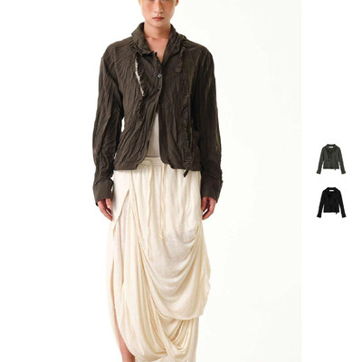 【现货】OPEN YY 26SS 春夏新款开衩褶皱外套 DOUBLEBOO