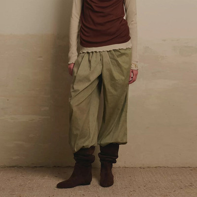 【现货】ECRIVAIN 26SS 春夏新款宽腰头多褶长裤 DOUBLEBOO