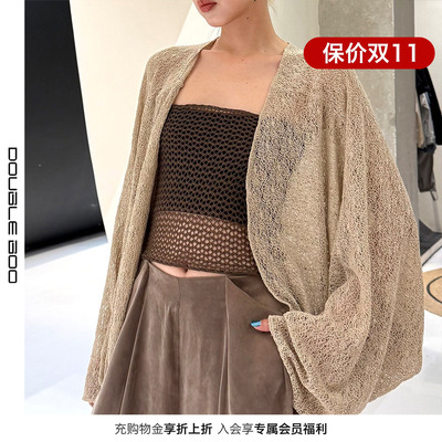 【现货】UNCHATGRIS 26AW 秋冬新款蕾丝微透宽松外搭 DOUBLEBOO