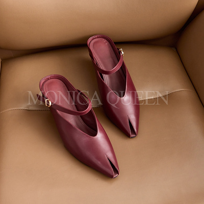 春季百搭坡跟绑带增高凉拖女士