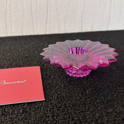 巴卡拉千夜紫色水晶小烛台摆件