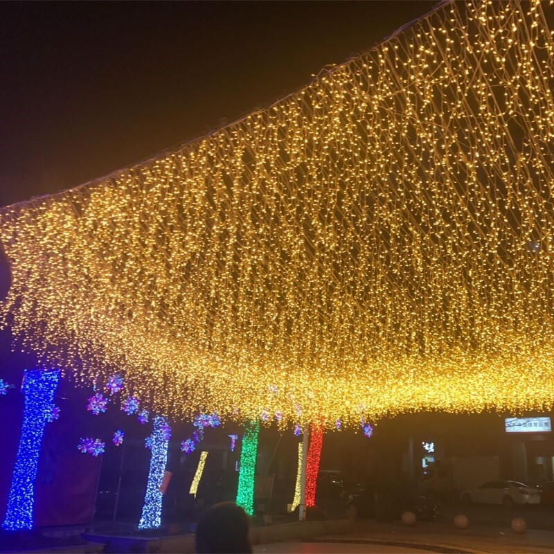 led小彩灯闪灯串灯满天星窗帘瀑布冰条灯浪漫网红房间装饰星星灯_虎窝淘