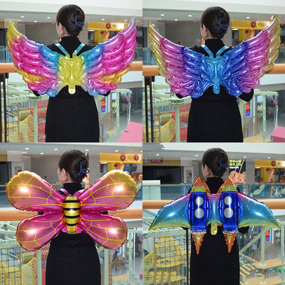 蜜蜂火箭翅膀气球生日拍照道具