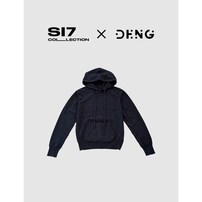 DENG 早秋松弛感高级深灰色套头宽松短款毛衣卫衣DGGZ24910