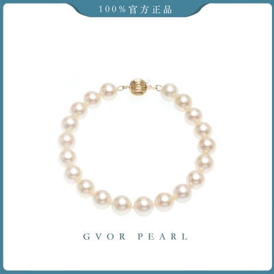 真品 金标 小熊猫伴侣丨G14K金 无核白珍珠手链 7.3-8.3mm A1768
