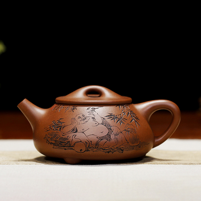 宜兴紫砂壶全手工张义制陶底槽清