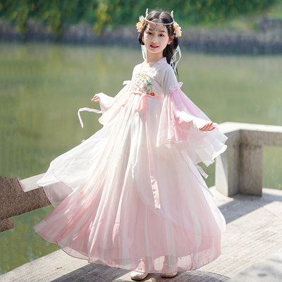汉服女童春夏2026中国风花神女孩儿童古风超仙唐装襦裙古筝演出服