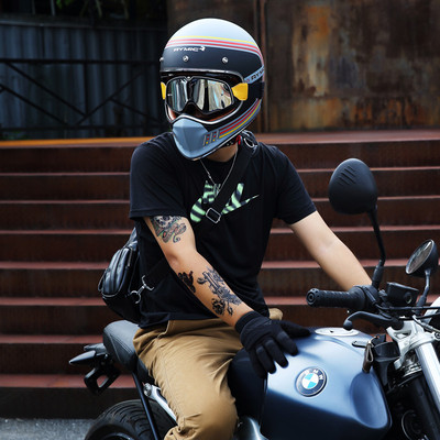 YOHE/永恒半盔摩托车四季复古