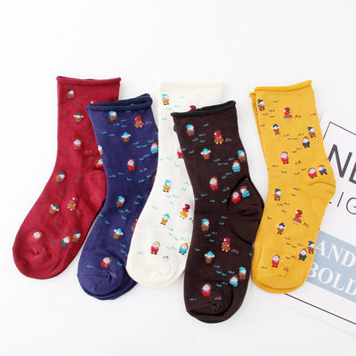 春秋冬袜子女卡通小耳朵猫咪防臭