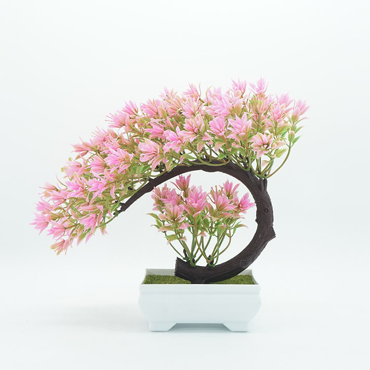 新款仿真花盆景 仿真绿植盆栽植物 房间室内塑料假花家居装饰摆件
