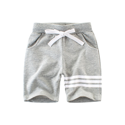 Kids Cotton Summer Boys Casual Solid Elastic Waist Shorts