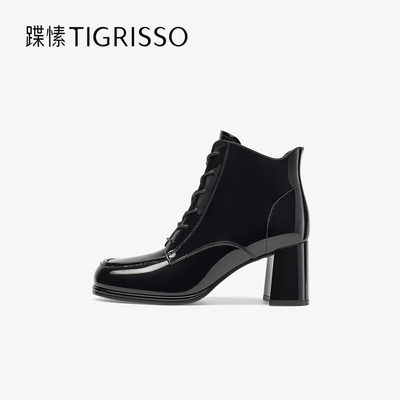 漆皮时装靴时尚牛皮短靴