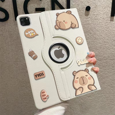 oppopad3pro保护套12.1寸360旋转式支架2024新款一加Pro防摔卡通DIY巴拉卡比熊公仔oppopad3全包款平板保护壳