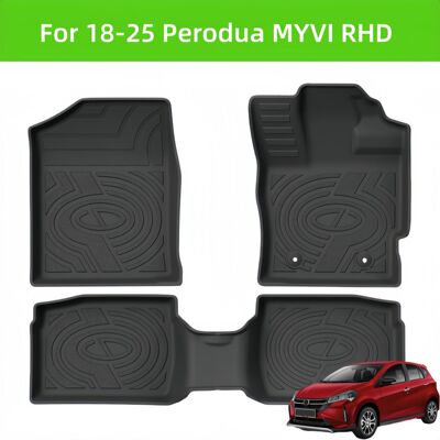 For 18-25 Perodua MYVI RHD TPE Car Floor Mat/Rear Trunk Mat