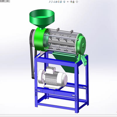 小型家用磨面机设计含三维SW2020模型+CAD图纸+说明资料+3d建模