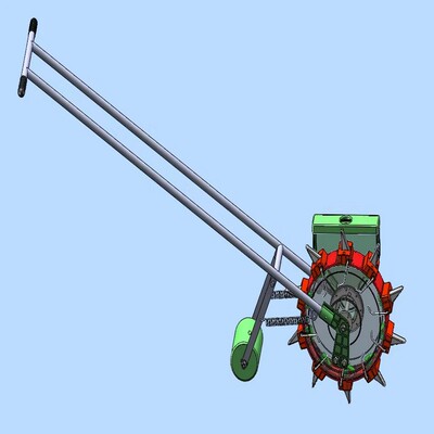 手推式播种机三维SW模型设计3D图纸solidworks2010建模810386