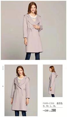 晴迷桂莉CANNELLE时尚双面呢外套长款大衣