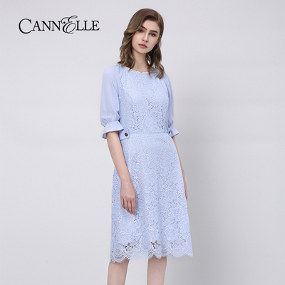 Cannelle晴迷桂莉蕾丝女士夏季连衣裙