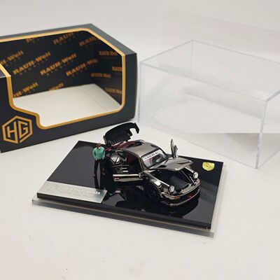 HG /FG 1/64 保时捷RWB 930 电镀灰 合金全开汽车收藏模型