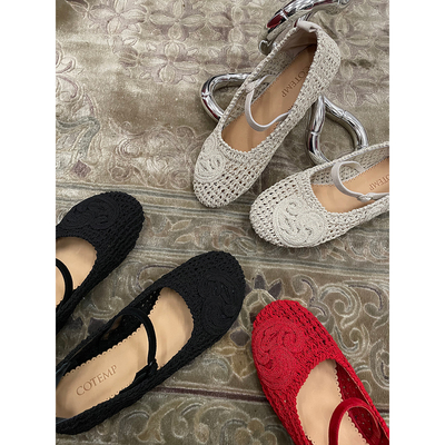 COTEMP 设计师品牌 25春夏 手工钩针腰果花奶奶鞋 SOLSOL买手店