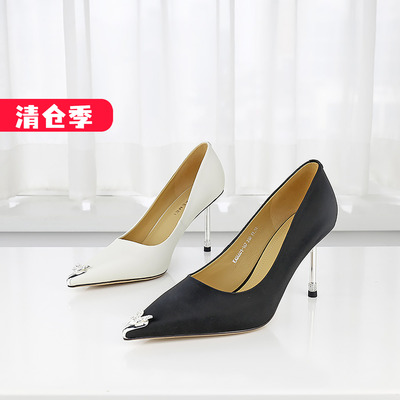 尖头高跟鞋可媚细高跟优雅单鞋女