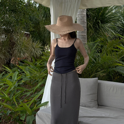 HUMSMR-26年夏上新抽绳纯色百搭半身裙