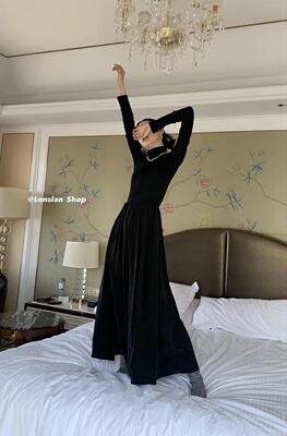 LONSLAN高领内搭显瘦连衣裙