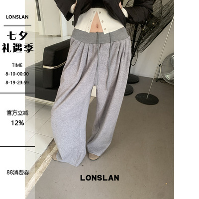 LONSLAN 24WINTER 11/10 20:00NEW 抽绳厚款绒面卫裤
