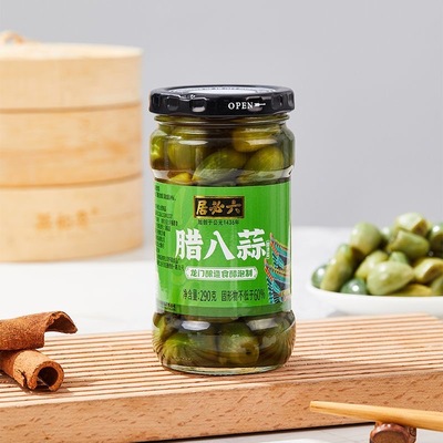 六必居腊八蒜290g北京特产龙门醋泡腊八蒜醋泡蒜瓣炸酱面腊八蒜